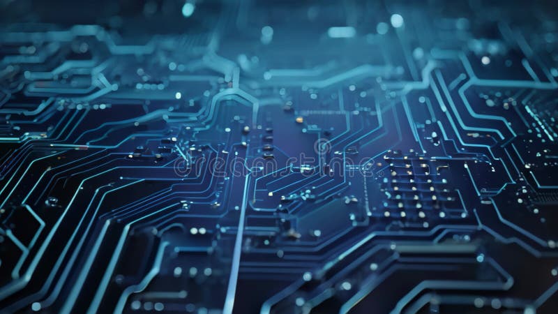 A Detailed Close Up of a Computer Circuit Board Displaying Intricate ...