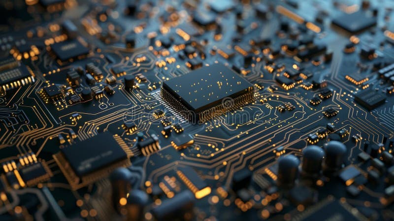 Detailed Close Up of Computer Cpu Chip with Intricate Semiconductor ...