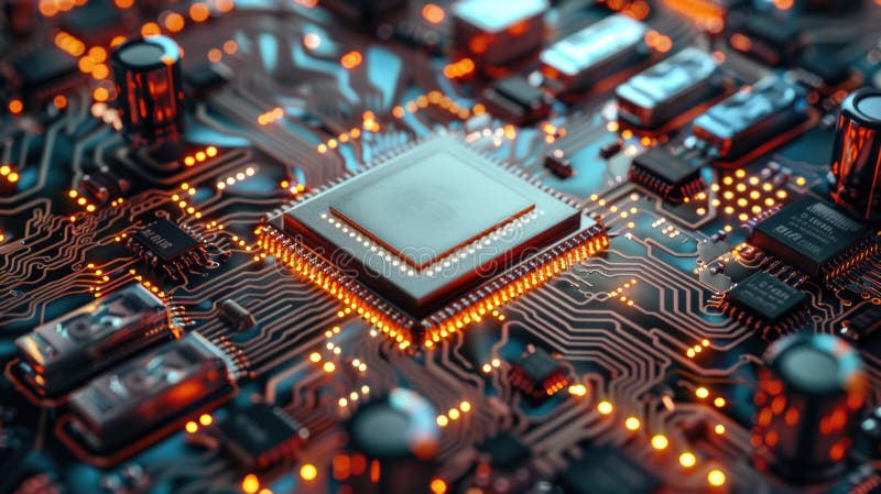 Detailed Close Up of a Computer Motherboard. Perfect for Technology ...