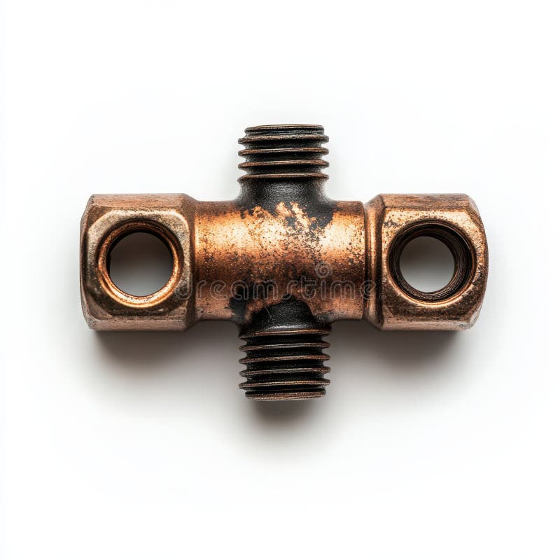 A Detailed Close-up of a Copper Pipe Featuring a Noticeable Hole ...