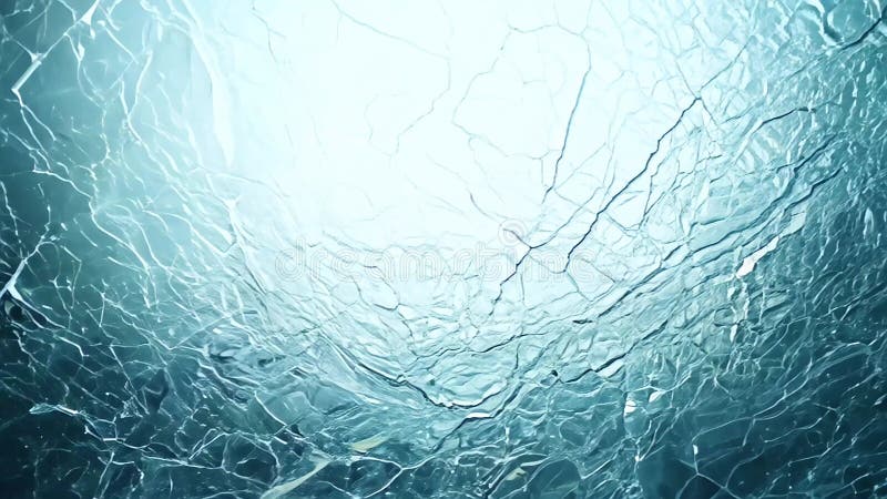 A Detailed Close-up of a Cracked Glass Surface with Intricate Fracture ...