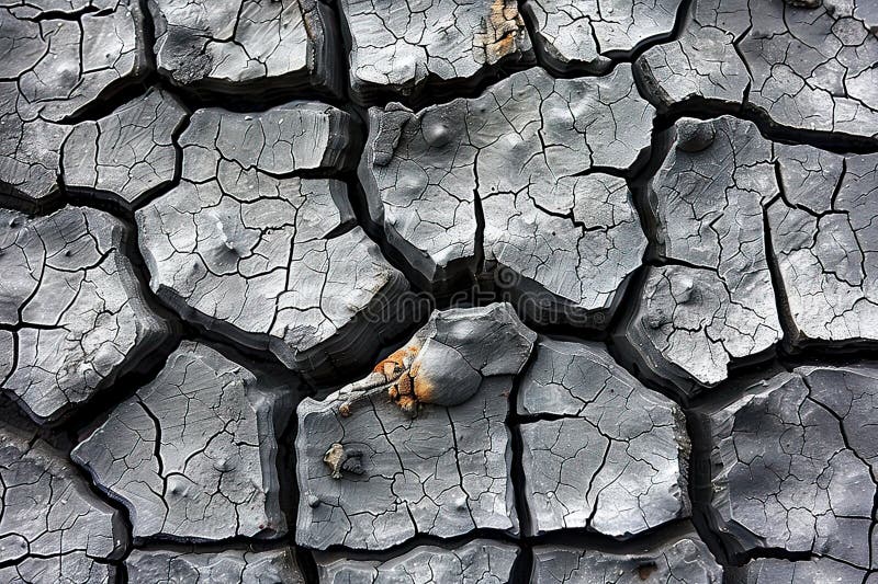 Detailed Close-Up of Dark Grey Cracked Mud Texture Background with ...