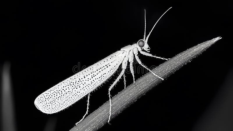 Detailed Close-up of a Delicate White Insect. Stock Illustration ...