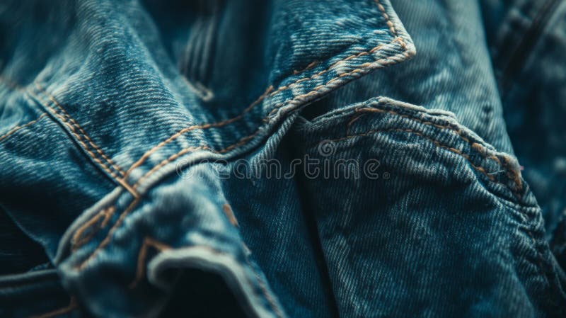 Detailed Close Up of Denim Jacket Texture Stock Illustration ...