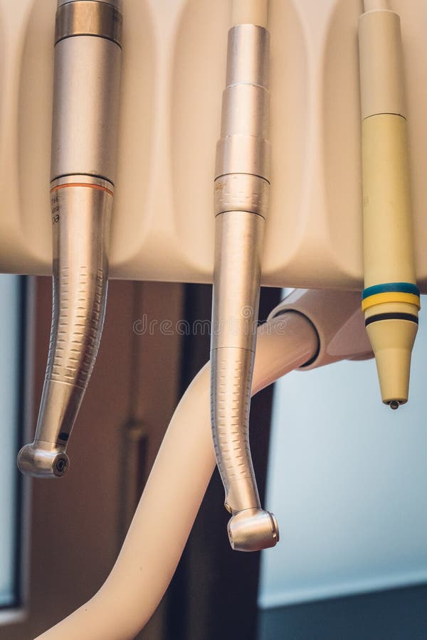 Detailed Close Up of Different Dental Instruments and Tools Stock Image ...