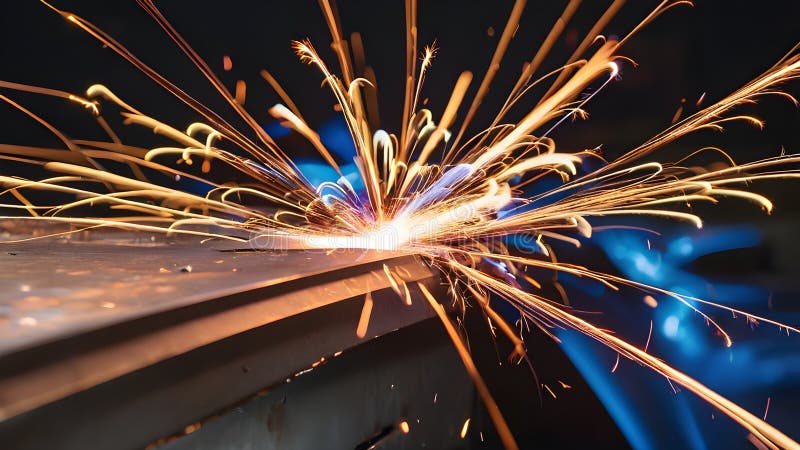 Detailed Close-up of Dynamic Welding Sparks in Action Stock ...
