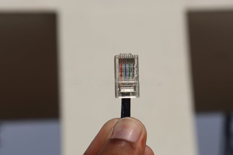 Detailed Close-Up of Ethernet Cable Connector Pin Stock Image - Image ...