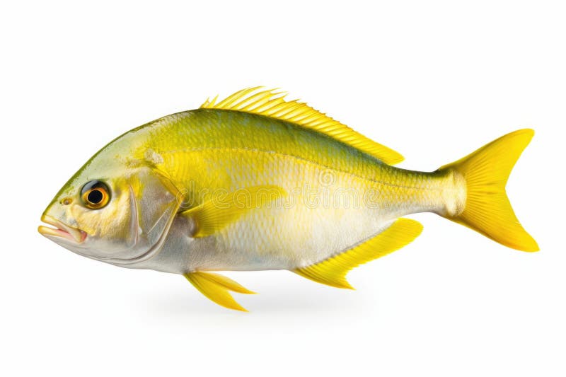 A Detailed Close-up of a Fish on a Plain White Background. this ...