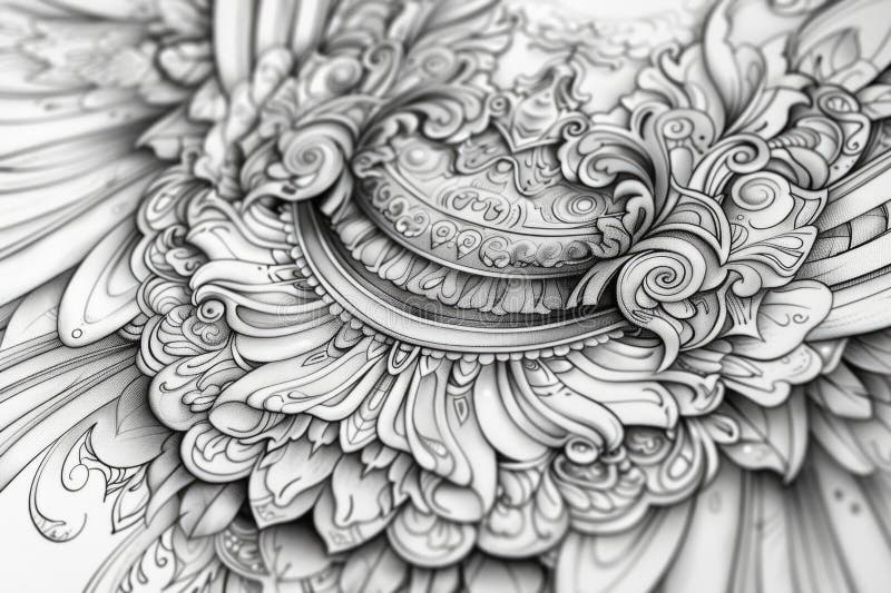 Detailed Close Up of a Flower Drawing, Perfect for Botanical ...