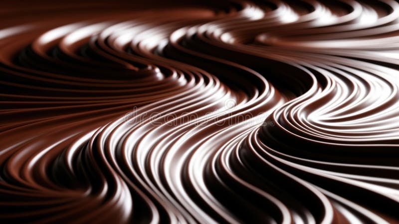 Flowing Melted Chocolate with Glossy Highlights and Smooth Texture ...
