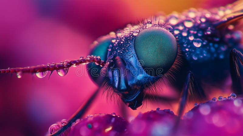 Detailed Close-up of a Fly Showcasing Intricate Eye Stock Image - Image ...