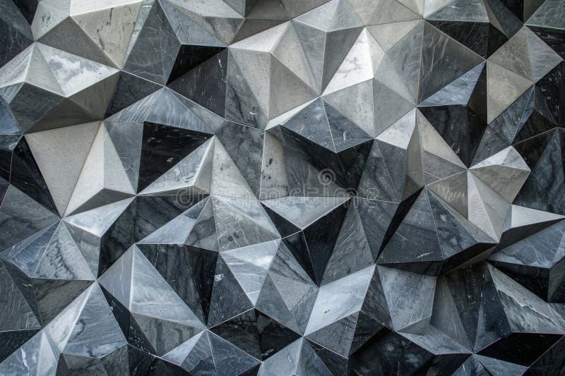 Detailed Close-up of a Geometric Wall Design Featuring Black and White ...