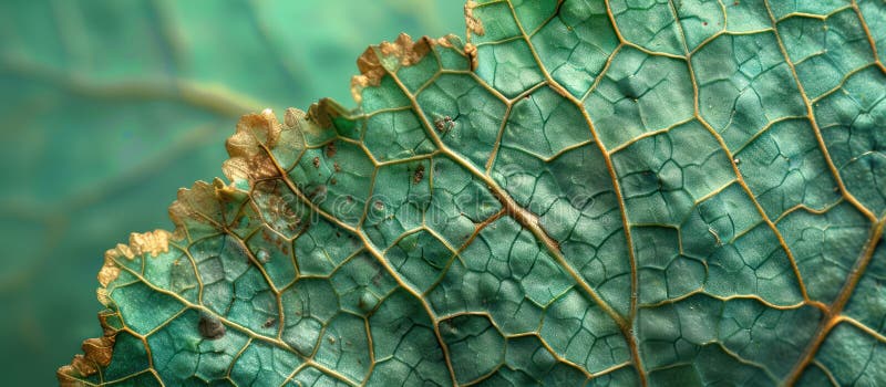 Detailed Close-Up of Green Leaf with Brown Spots Stock Photo - Image of ...
