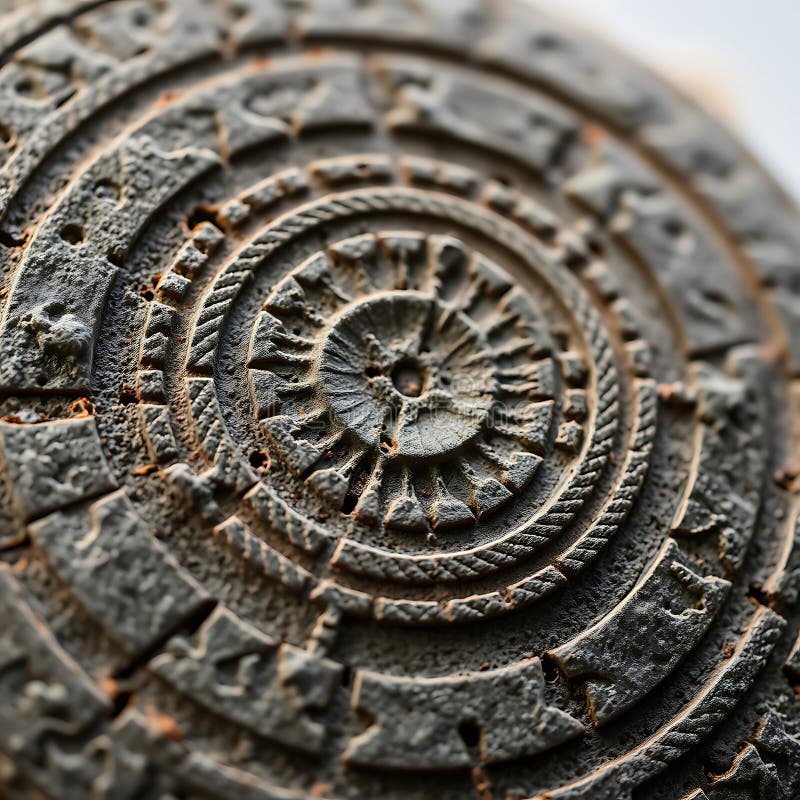 A Detailed Close Up of a Hand Operated Grinding Stone Showing Intricate ...
