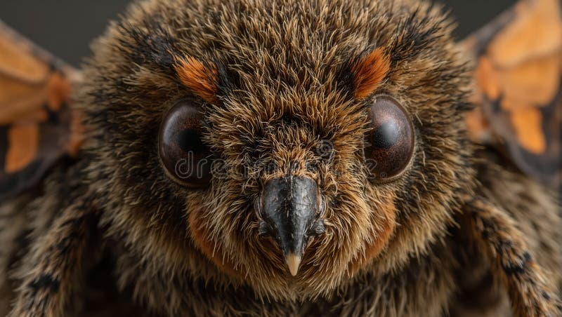Detailed Close Up of a Hawk Moths Proboscis Eyes and Wing Patterns in ...