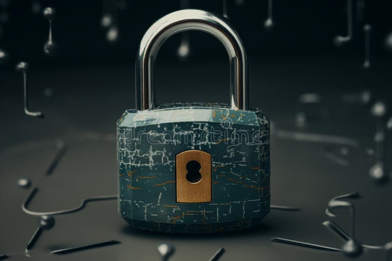 Detailed Close Up of a Heavy Duty Padlock Securely Hanging on Its ...