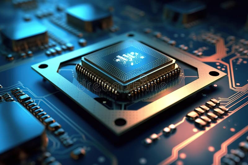 Close-up of a High-tech Computer Chipset on a Motherboard Stock ...