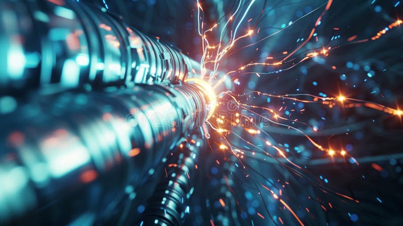 Abstract High-tech Energy Cables Stock Image - Image of network ...