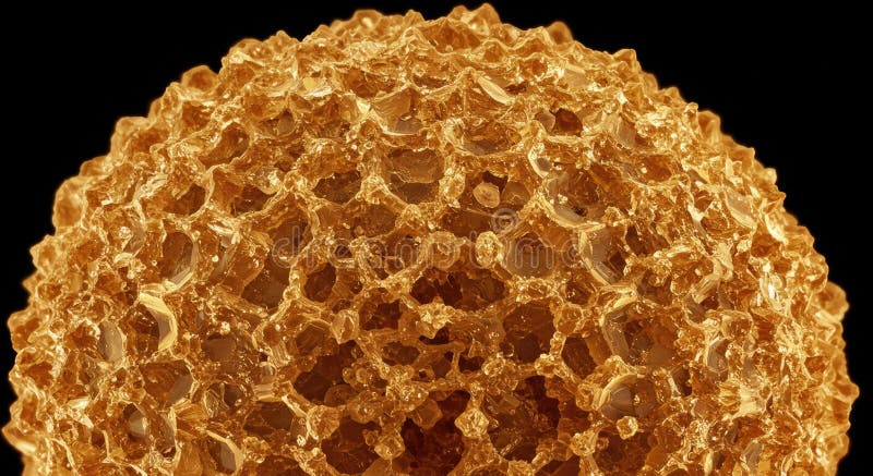 Detailed Close-up of Honeycomb Wax Structure with Intricate Patterns ...