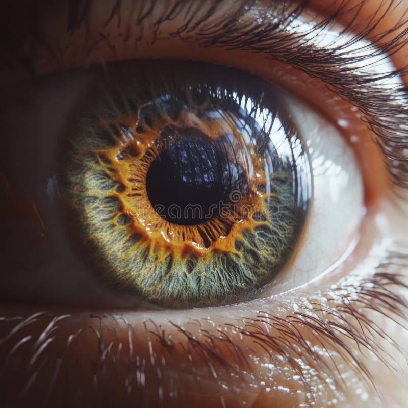 Detailed Close-up of Human Eye Displaying Unique Iris Patterns Stock ...