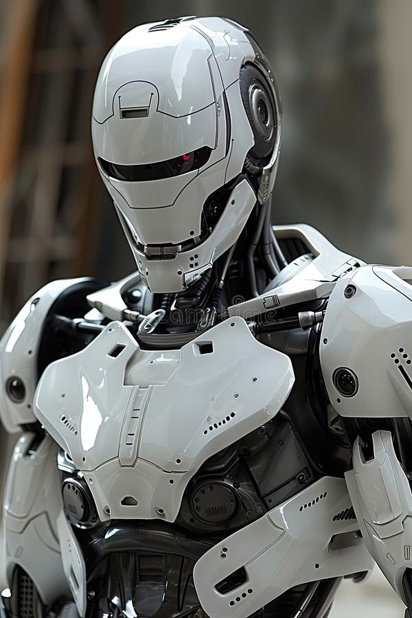 Detailed Close-up of a Humanoid Robot with a Sophisticated Design ...