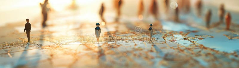 A Detailed Close Up Image of a Map Featuring Multiple Pins on it Stock ...