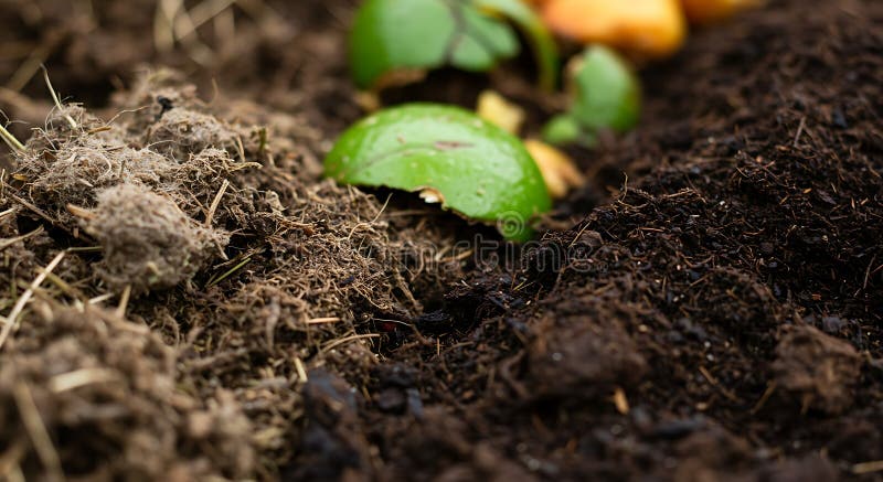 Compost and Broken Fruit Close-Up Stock Illustration - Illustration of ...