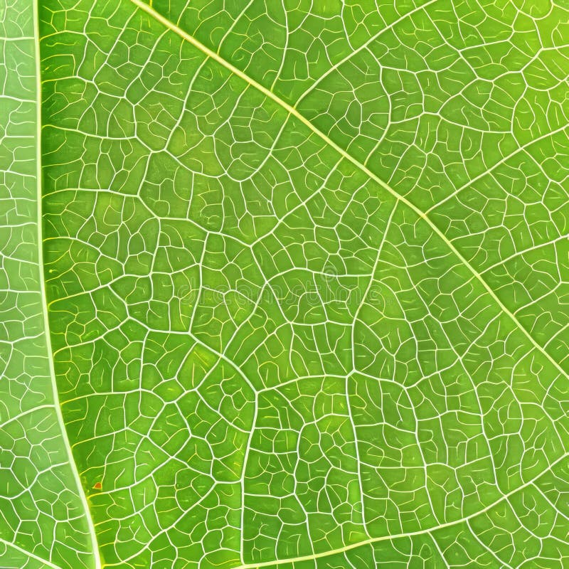 Detailed Close Up of Intricate Green Leaf Veins Showcasing Complex and ...