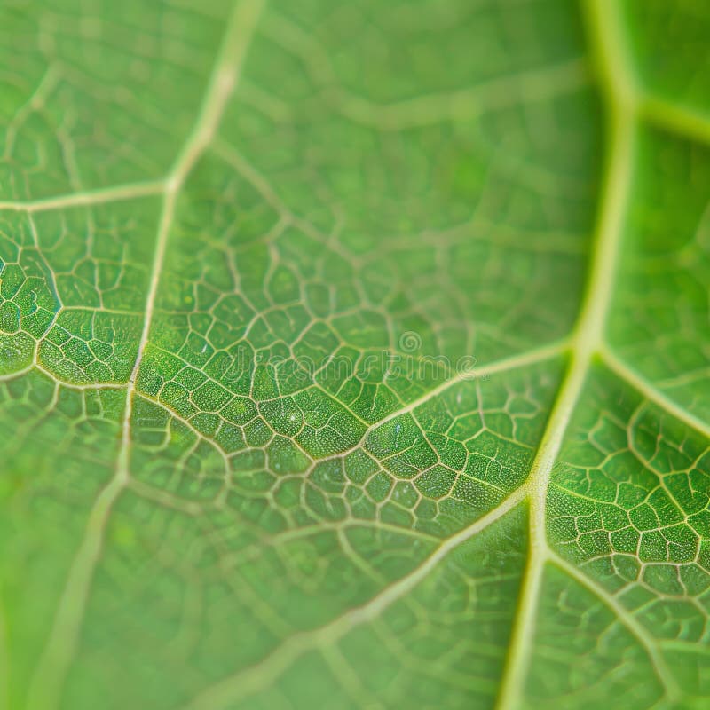 Detailed Close Up of Intricate Green Leaf Veins Showcasing Patterns for ...