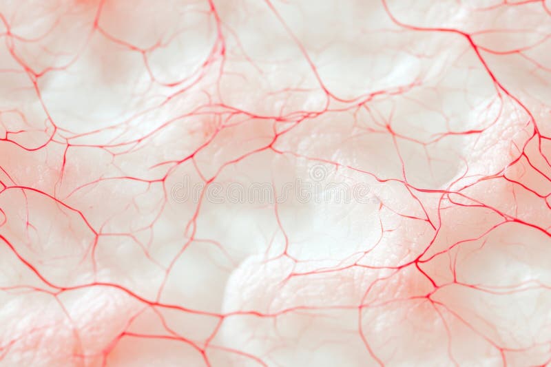Intricate Red Blood Vessels Network on Light Background Demonstrating ...