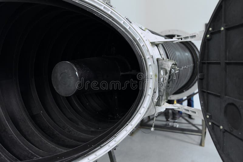 Powerful Closeup of a Jet Engine with Exhaust Pipe, Showcasing the ...