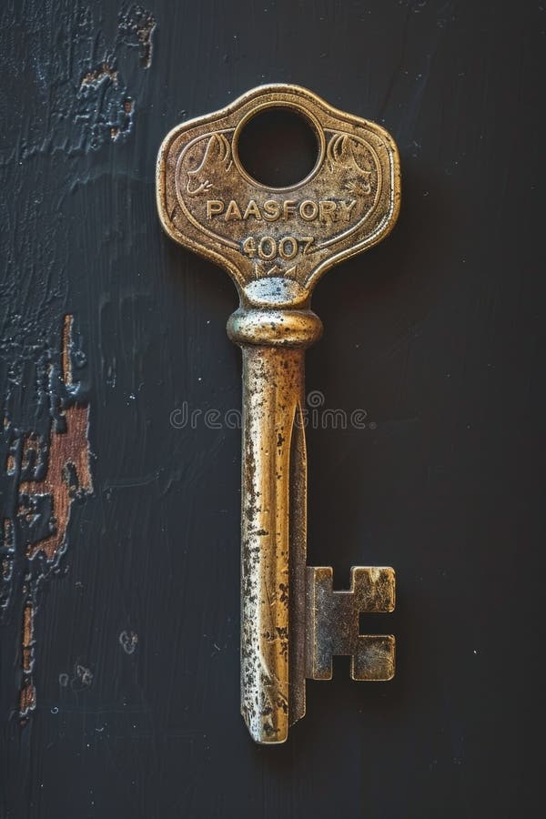 A Detailed Close Up of a Key on a Door. Ideal for Security or Home ...