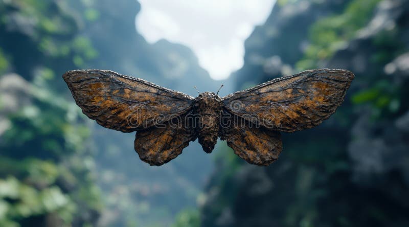 Detailed Close-up of a Large Moth with Intricate Wing Patterns Stock ...