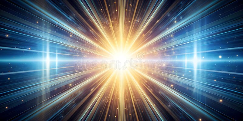 Detailed Close Up of Light Rays Breaking through a Dimensional Gateway ...