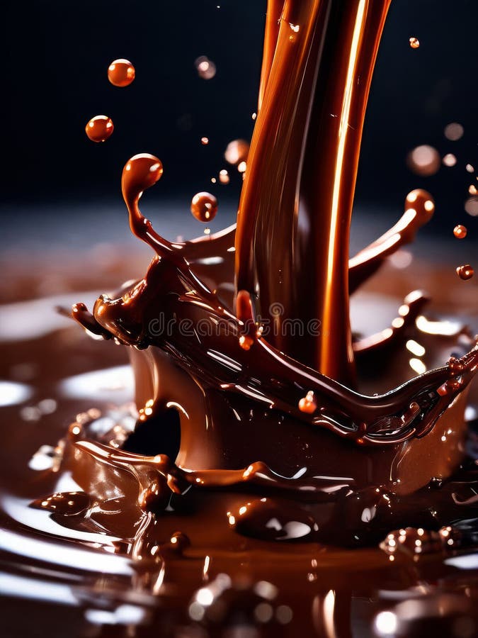 Detailed Close-up of Liquid Chocolate Stock Illustration - Illustration ...