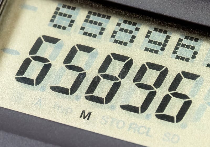 Detailed Close-up Macro Detail Shot of a Digital Display Showing ...