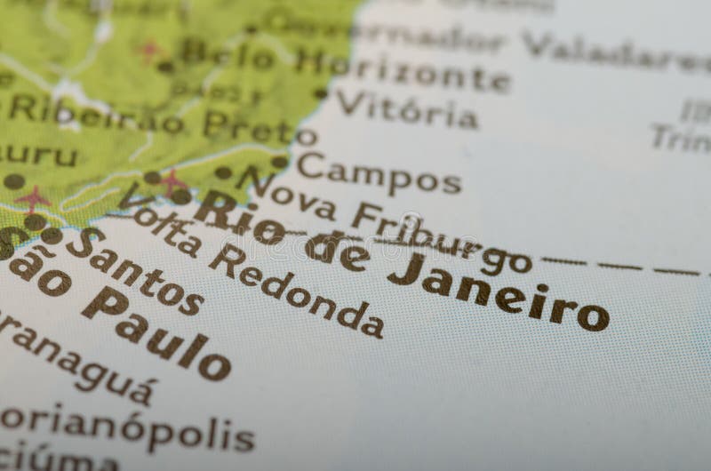 Detailed Close-Up Map of Rio De Janeiro with Streets and Landmarks ...