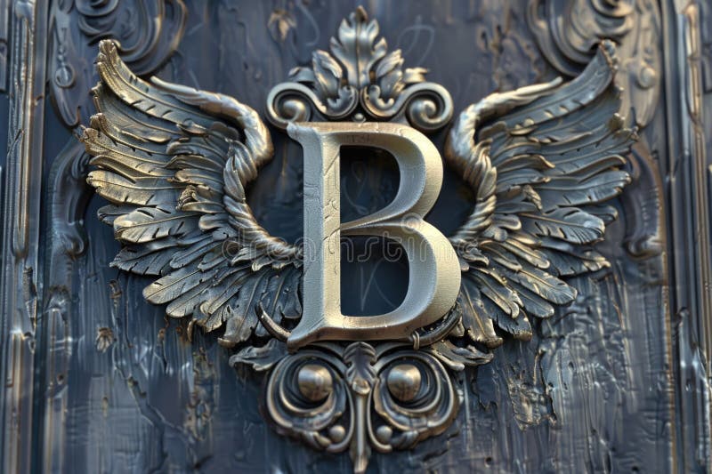 Detailed Close Up of a Metal Letter with Wings, Suitable for Various ...