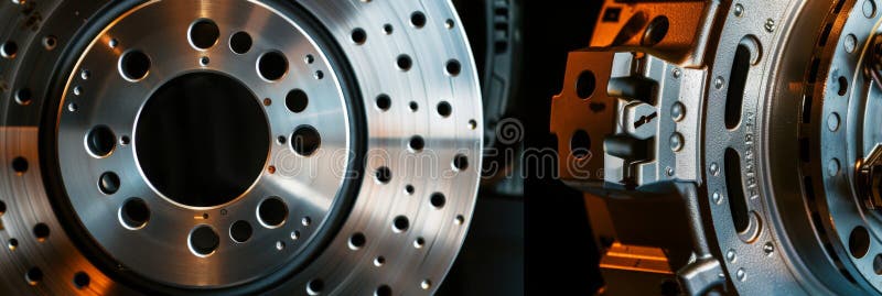 Detailed Close-up of a Metallic Brake Rotor Showcasing Precision ...