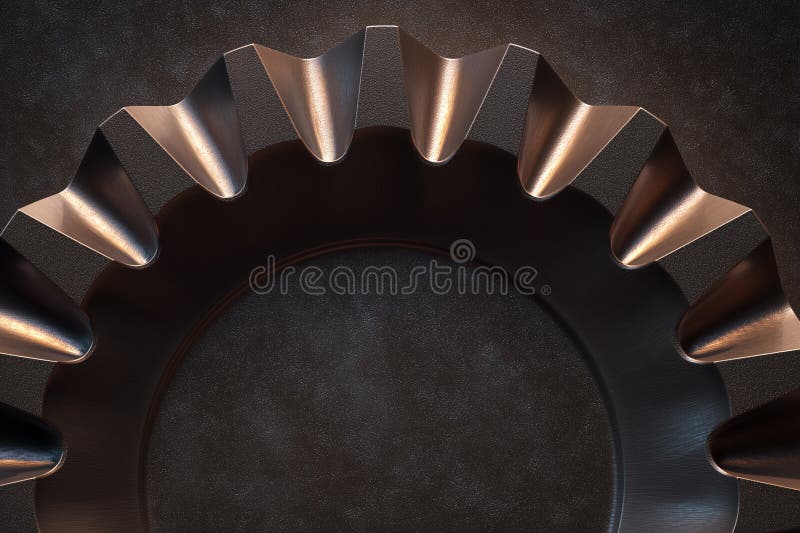 Detailed Close-up of a Metallic Gear Featuring Sharp Teeth Structure ...
