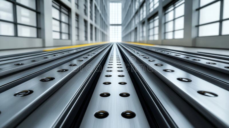 A Detailed Close-up of Metallic Lines Running Parallel, Creating a ...