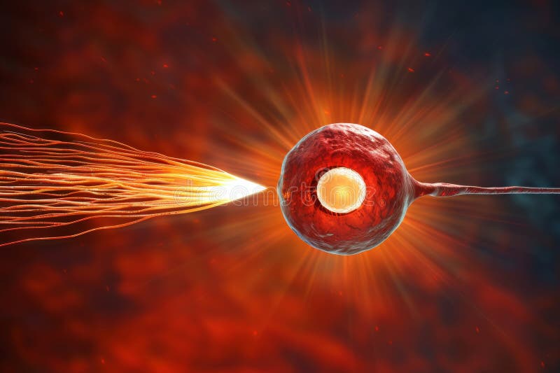 Detailed Close Up Microscopic Depiction of the Fertilization Process ...