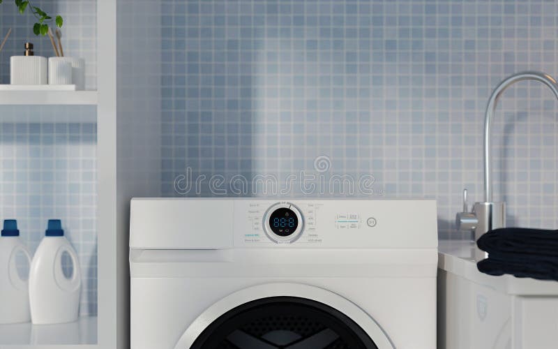 Close-up of Modern Washing Machine Control Panel with User-friendly ...