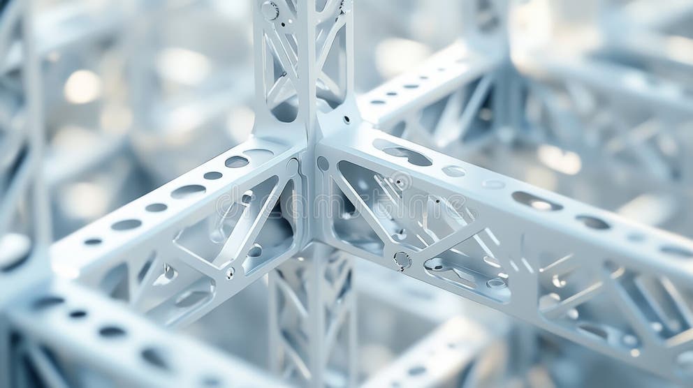 Detailed Close-Up of Modern White Metal Framework Structure Stock ...