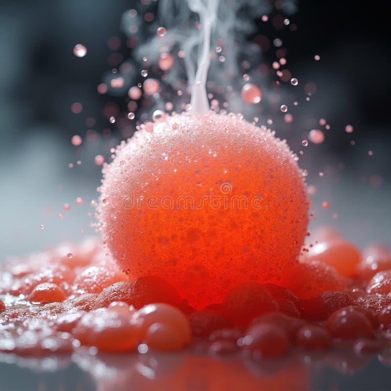 Molecular Gastronomy Food. Edible Balloon Made of Green Apple Filled ...