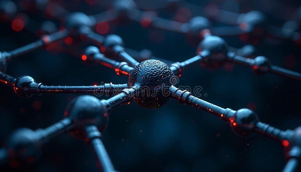 A Detailed Close Up of a Molecular Structure with Interconnected ...