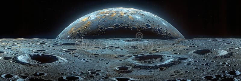 Detailed Close-Up of Moons Surface Stock Photo - Image of missions ...