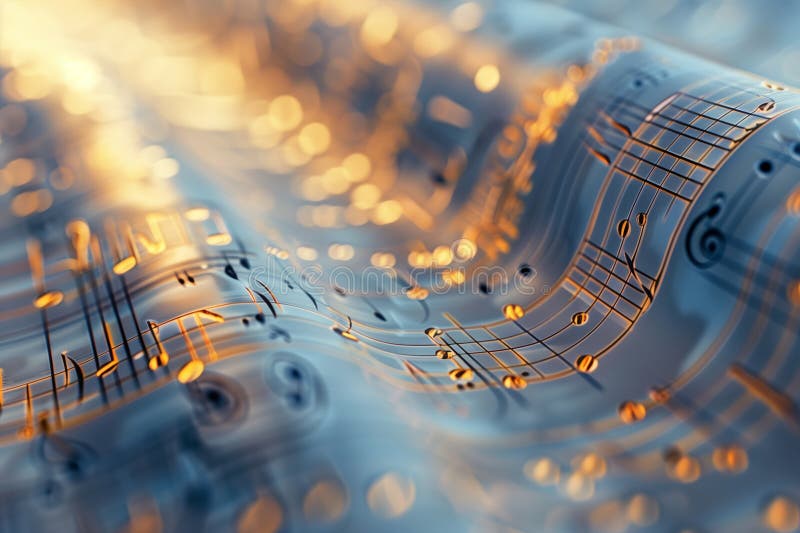 Detailed Close-Up of Musical Notes on Sheet Stock Photo - Image of ...