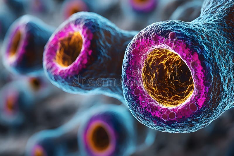 Microscopic View of Nerve Cells with Vibrant Neural Activity Generative ...