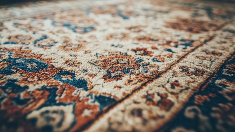 Detailed Close Up of Ornate Vintage Carpet Texture Stock Illustration ...